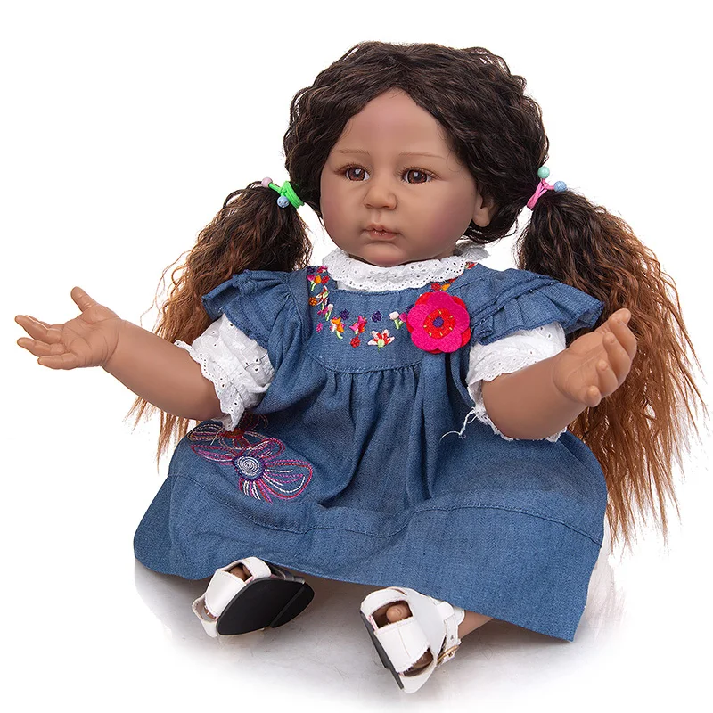 55-cm-Full-Body-Silicone-black-bebe-Reborn-Cloth-Body-Toddler-Dolls-For ...