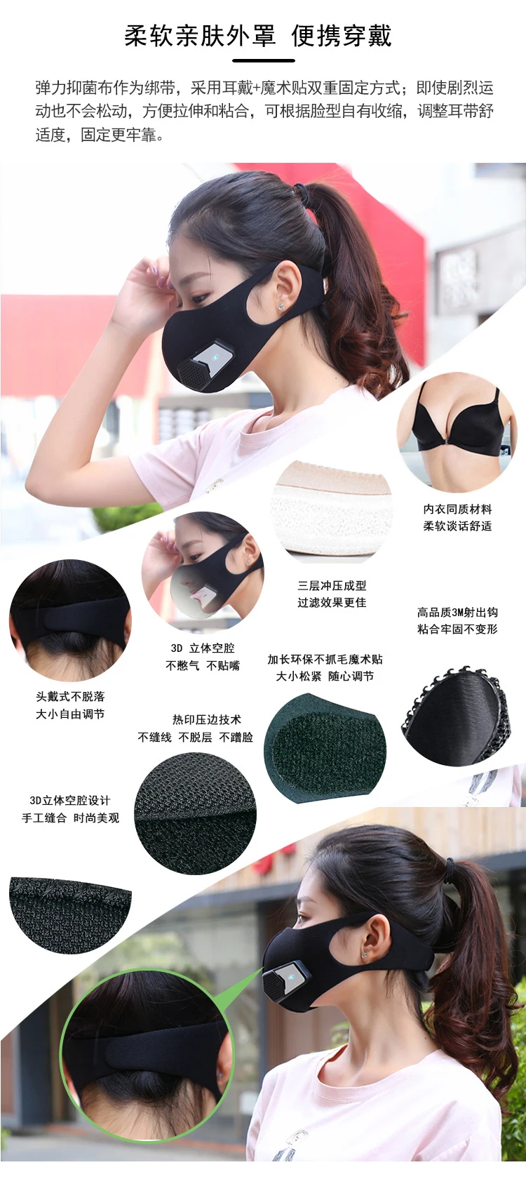 2020 PM2.5 Dustproof Mask Smart Electric Fan Masks Anti Pollution ...