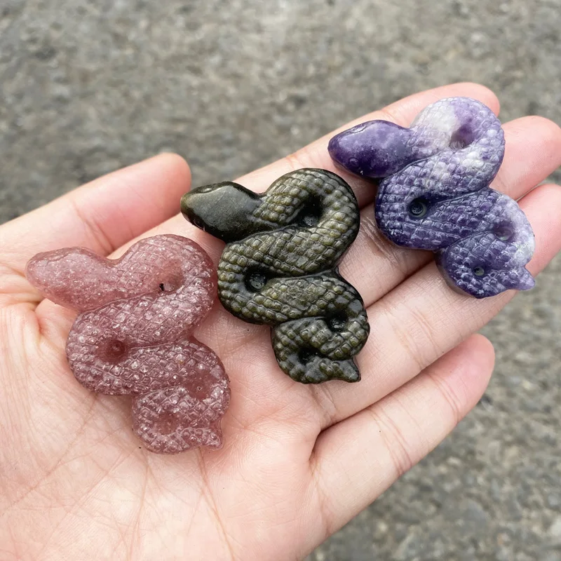 Home & Living Labradorite stone Labradorite snake carvings. Home Décor ...