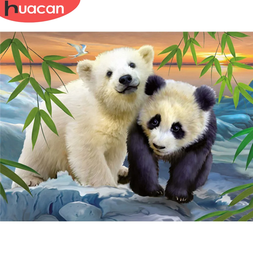 Huacan Diamond Painting Panda Full Square Round Sale 5d Diamond ...
