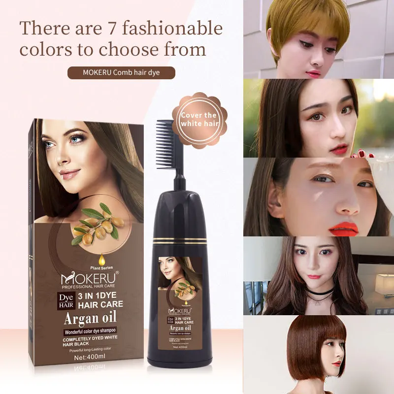Mokeru 250ml Argan Oil Profession Hair Care Dye Shampoo 3 In 1 ...