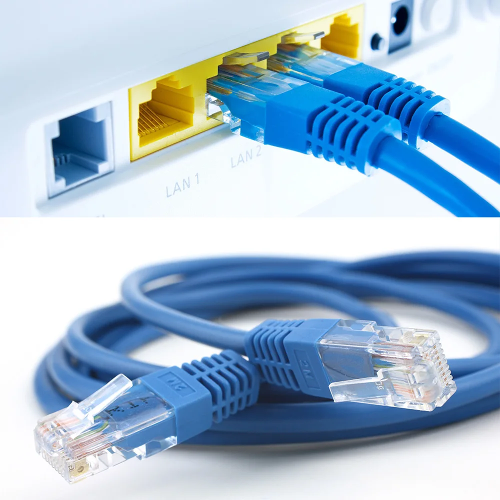 CAT6 1000Mbps RJ45 Pass Through Network Connectors Ethernet Cable Gold ...