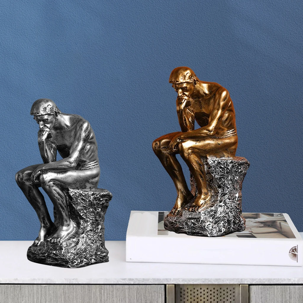 Modern-The-Thinker-Sitting-Man-Statue-Figurine-Resin-Sculpture-Nordic ...