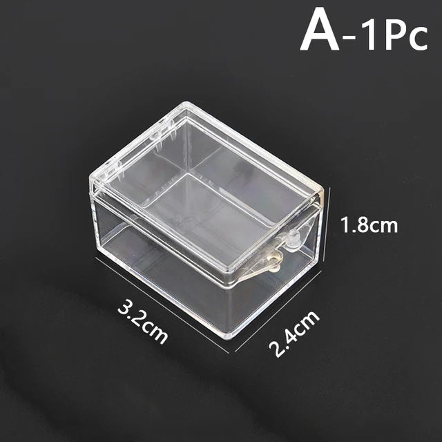 Transparent Plastic Small Box Square Collection Display Mini Jewelry ...