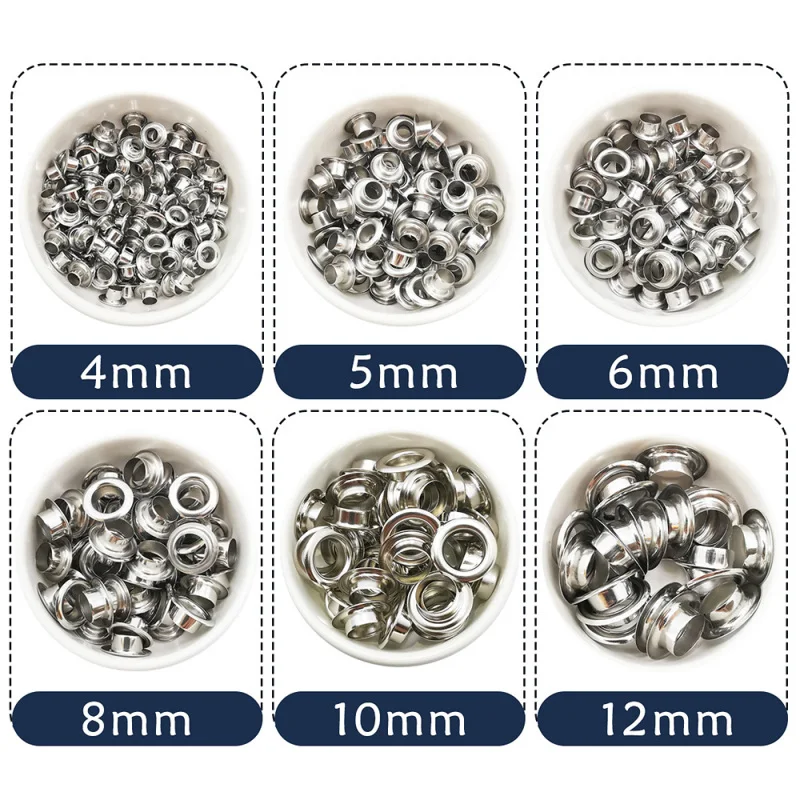 100PCS-Pack-Stainless-Steel-Perforated-Eye-Ring-Eyelet-Buttons-For ...