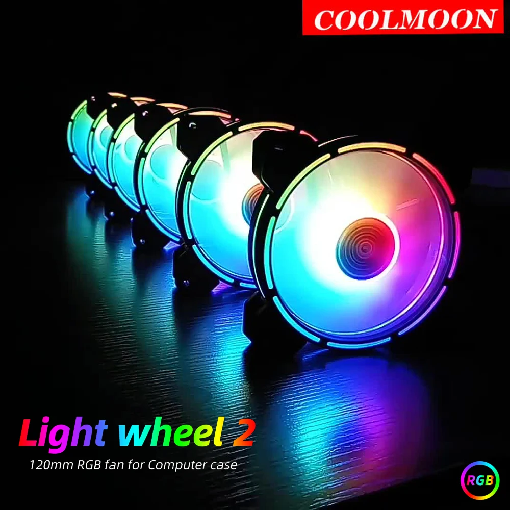 Coolmoon 12V 6Pin RGB Gaming PC Fans Light Wheel Heatsink Dissipation ...