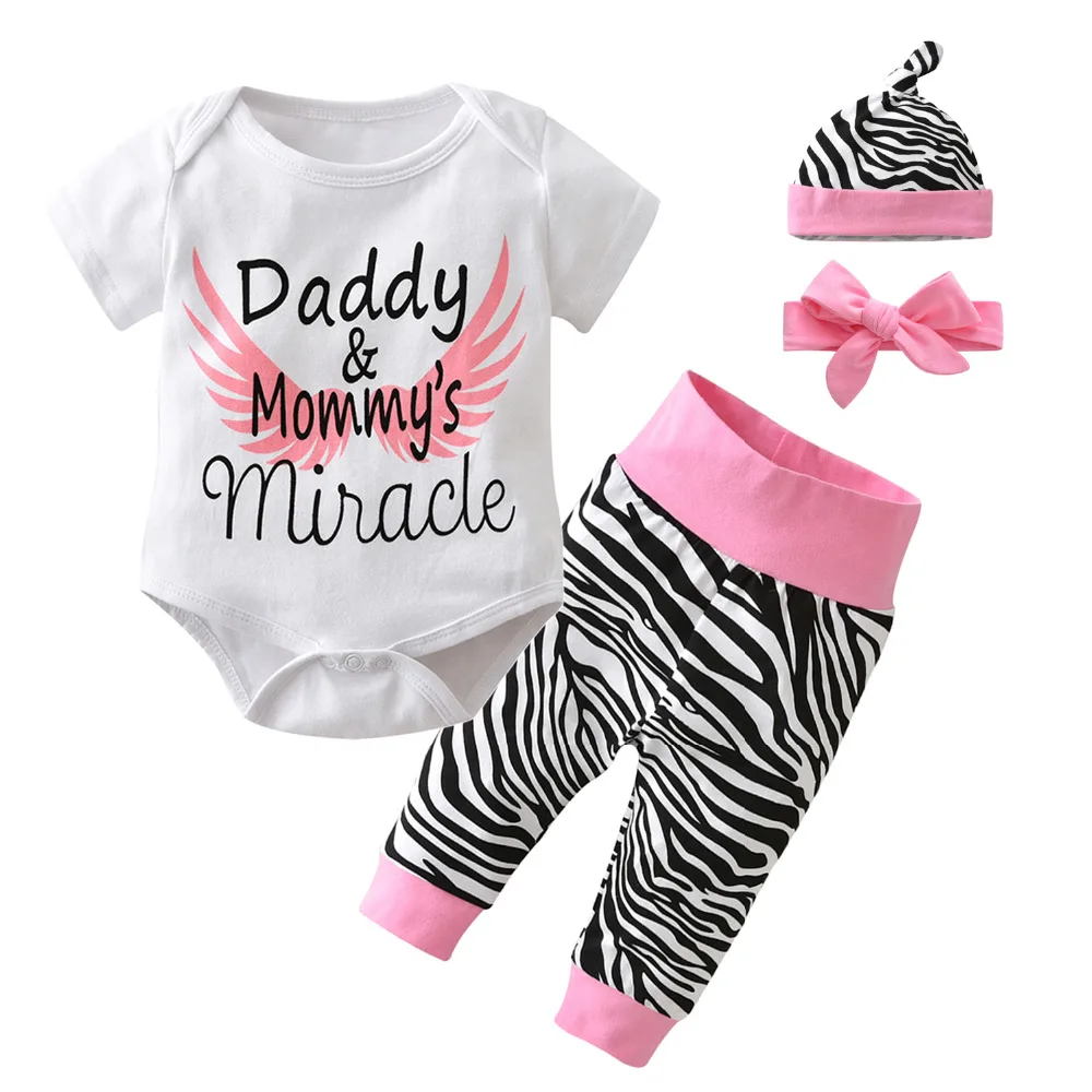 2020 Summer style Baby Girls Clothes Newborn Baby Top Rompers+Striped ...