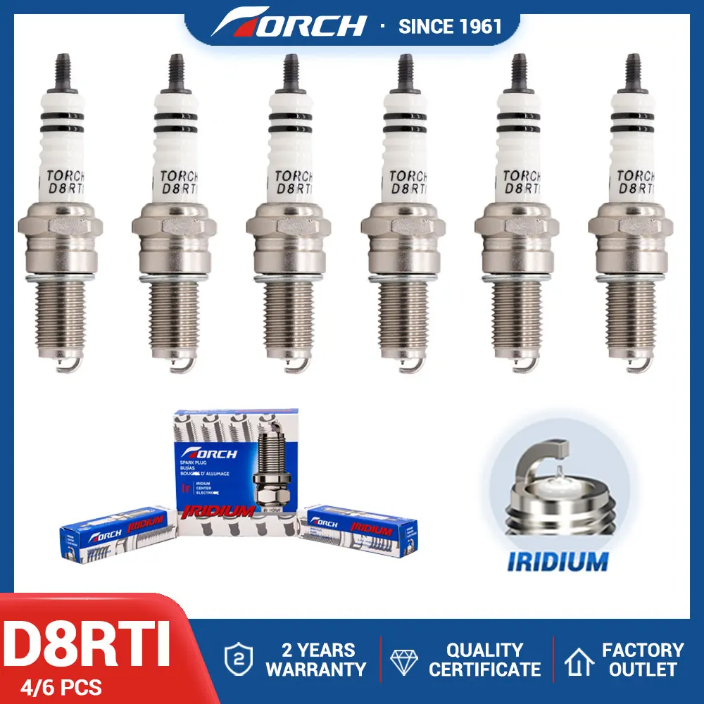 Iridium TORCH Spark Plug D8RTI Replace for DR8EA D8EA for Motorcycle ...