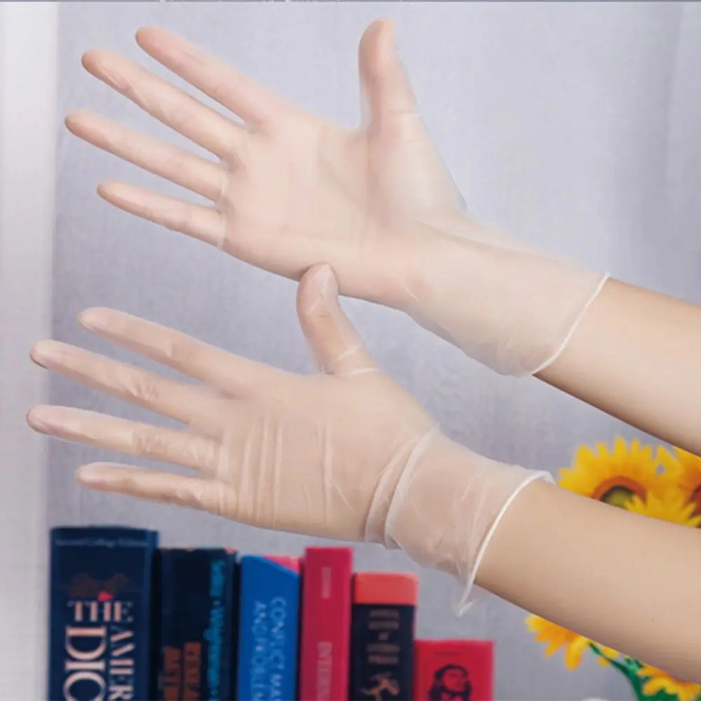 10 Pairs Disposable PVC Transparent Rubber Gloves Kitchen Beauty Lab ...