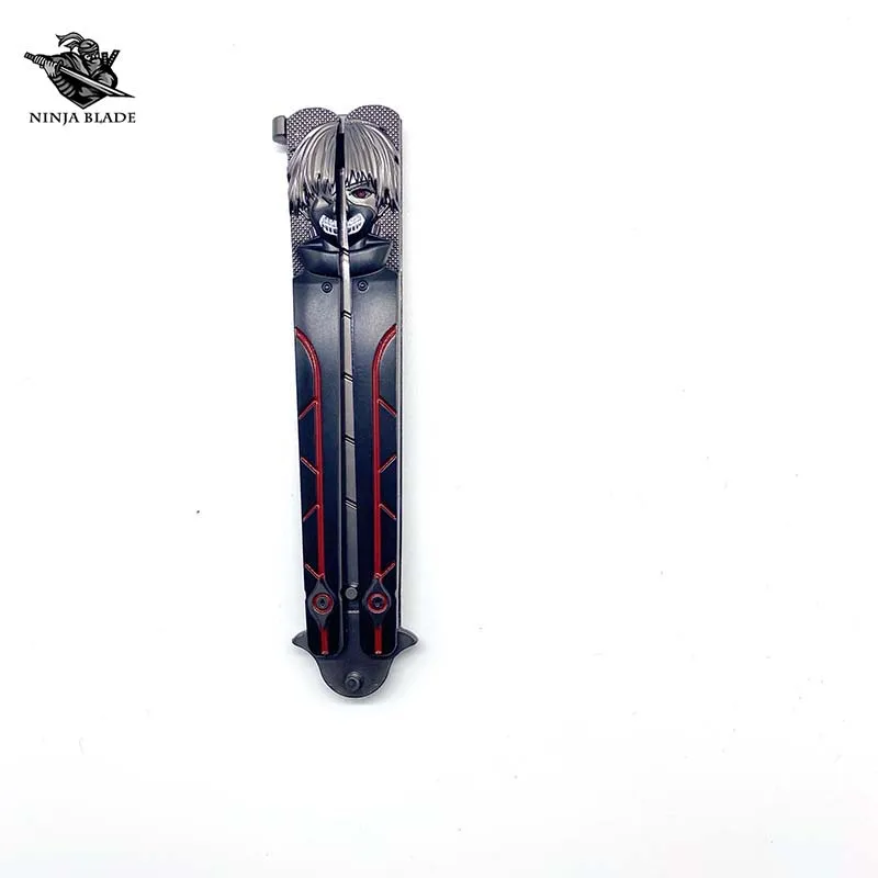 Tokyo Ghoul Ken Kaneki Blunt Blade Butterfly Knife Anime Balisong ...