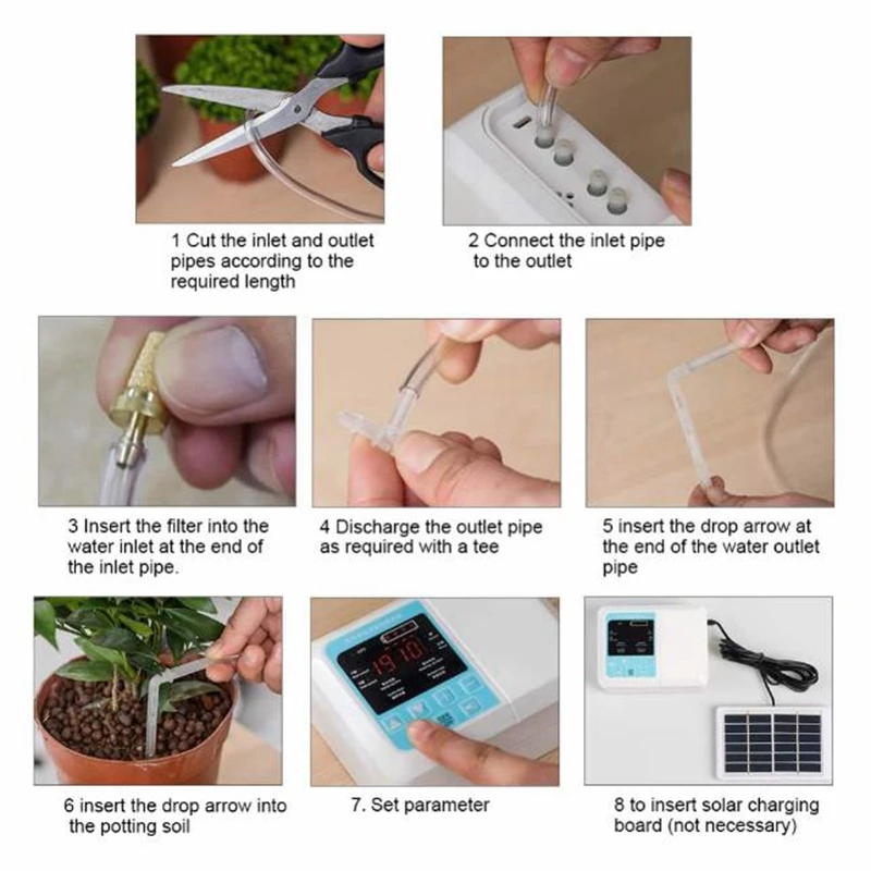 Adjustable Drip Irrigation Device Water Pump Timer System Solar Plant ...