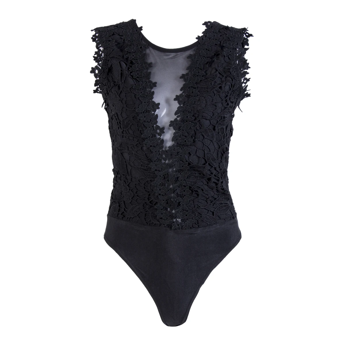 Body femme,Body Sexy en dentelle florale pour femmes,sans manches,col ...