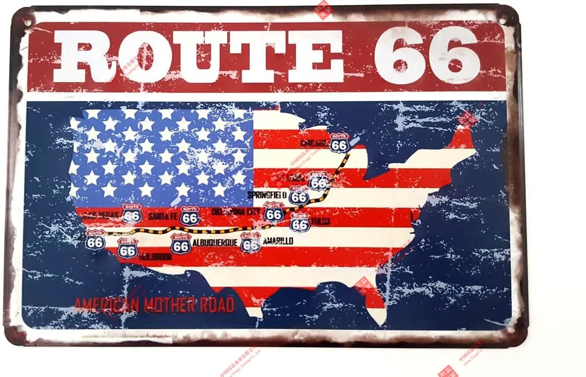 Retro Route 66 Flag USA Car Door Sign Car Window Body pegatinas ...