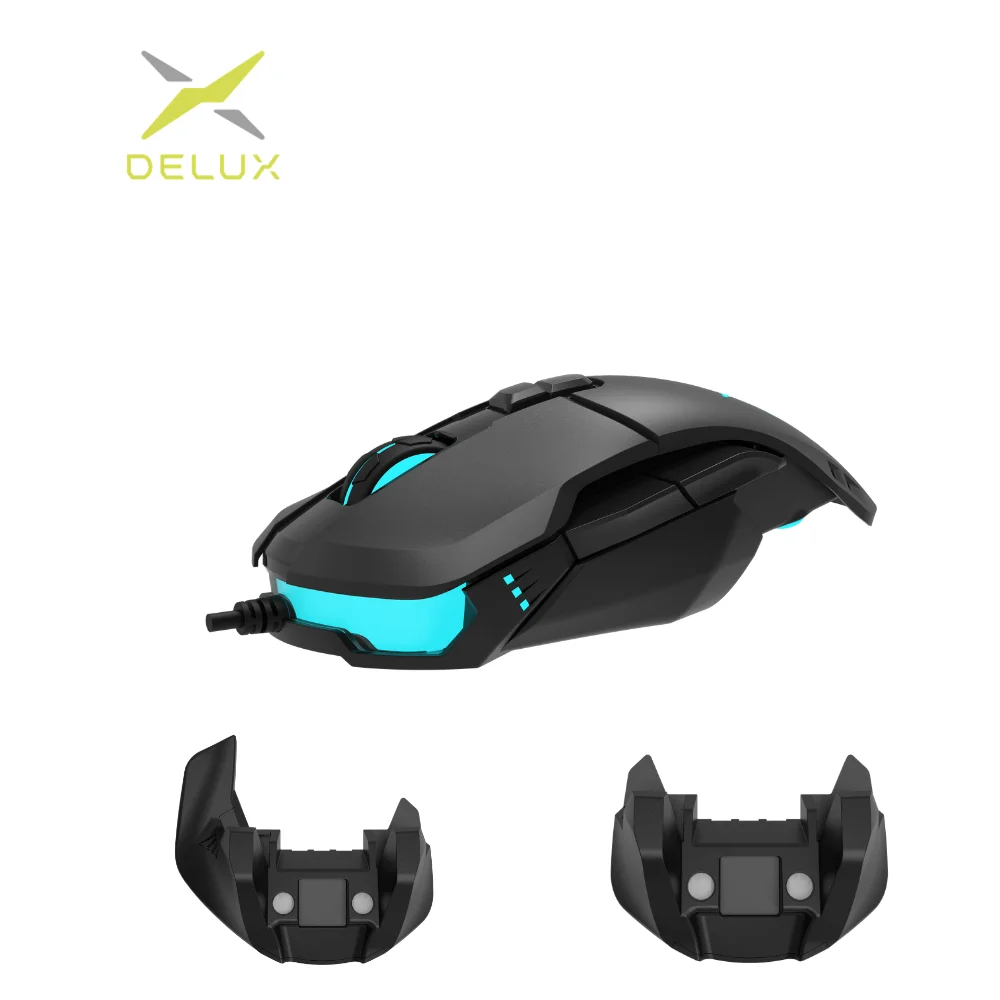 DELUX-M629BU-Ergonomic-Wired-Gaming-Mouse-89g-PMW3389-Optical-Sensor ...