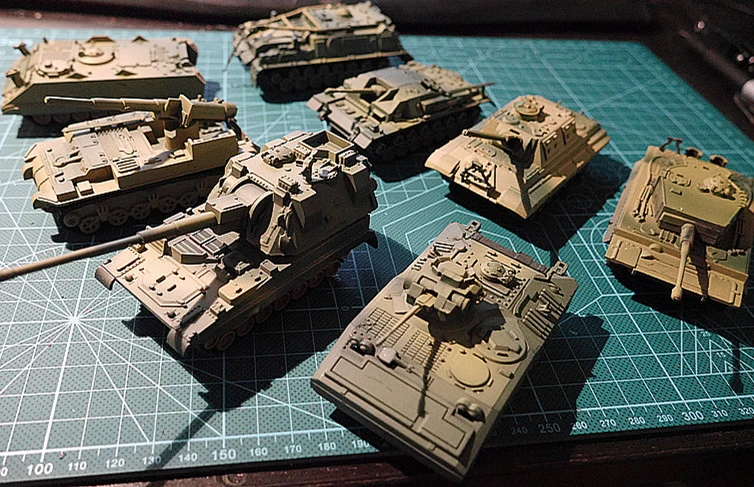 8Pcs 1:72 4D Plastic Assemble Tank Kits 2nd Generation WWII German USA ...