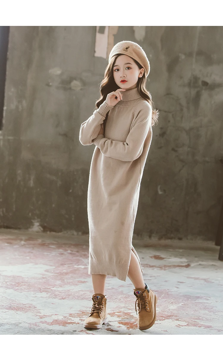 Girls Sweater Dress For Kids Autumn Winter Straight Dresses Korean ...