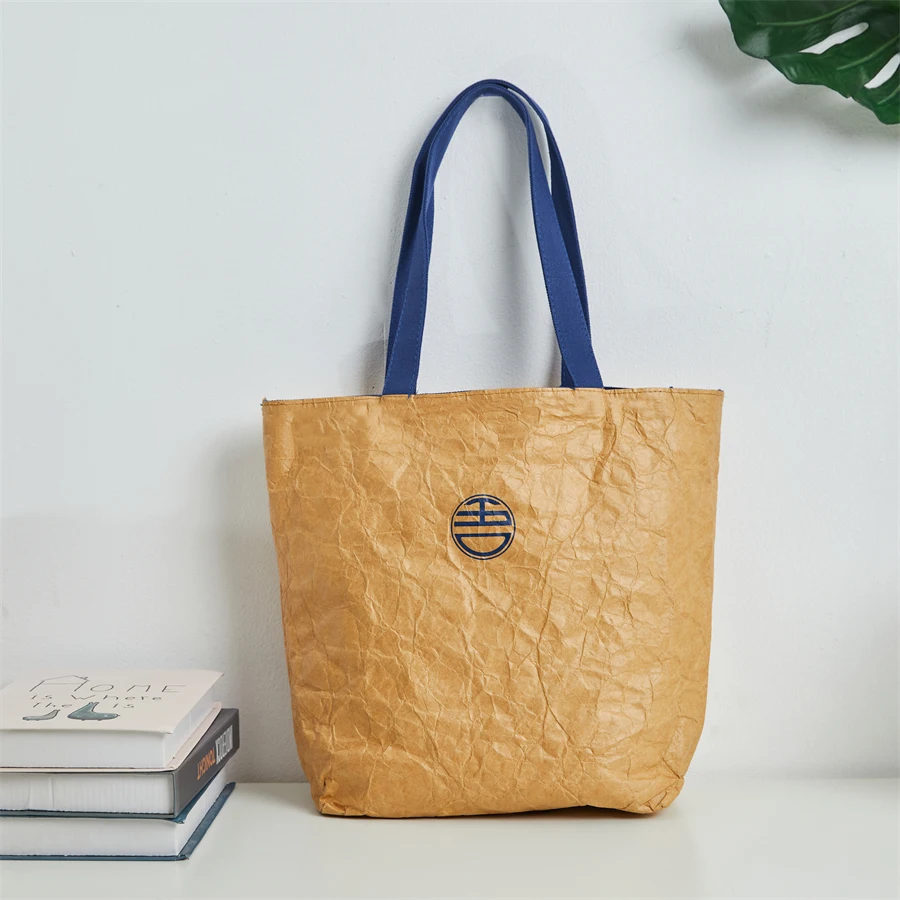 Eco Dupont Paper Tote Bag Single Shoulderbag Washable Kraft Paper ...