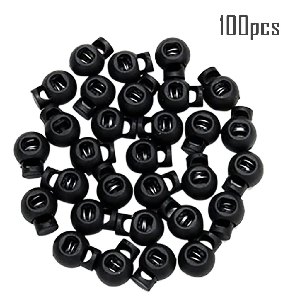 100pcs Plastic Cord Lock Spring Clasp Stop Single Hole Drawstring ...