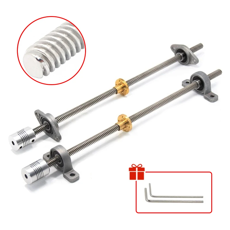 T8 Lead Screw Lead 8mm 500mm 400mm 350mm 200mm 100mm Vertical ...