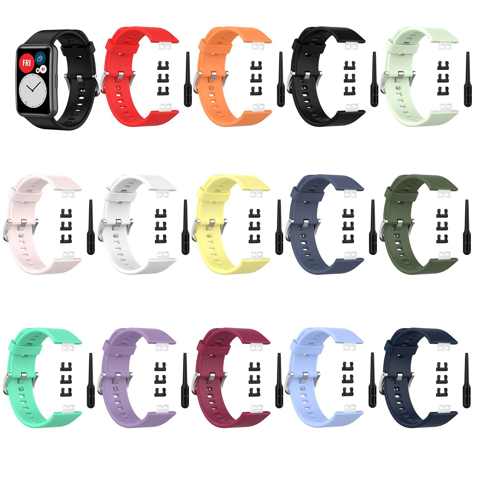 Soft Silicone Watch Band Strap For Huawei Watch Fit Tia B09 Tia B19