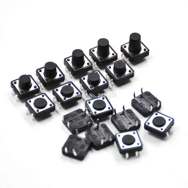 20PCS PCB Tactile Tact Push Button Switch DIP 4pin Micro switch 12*12*4 ...