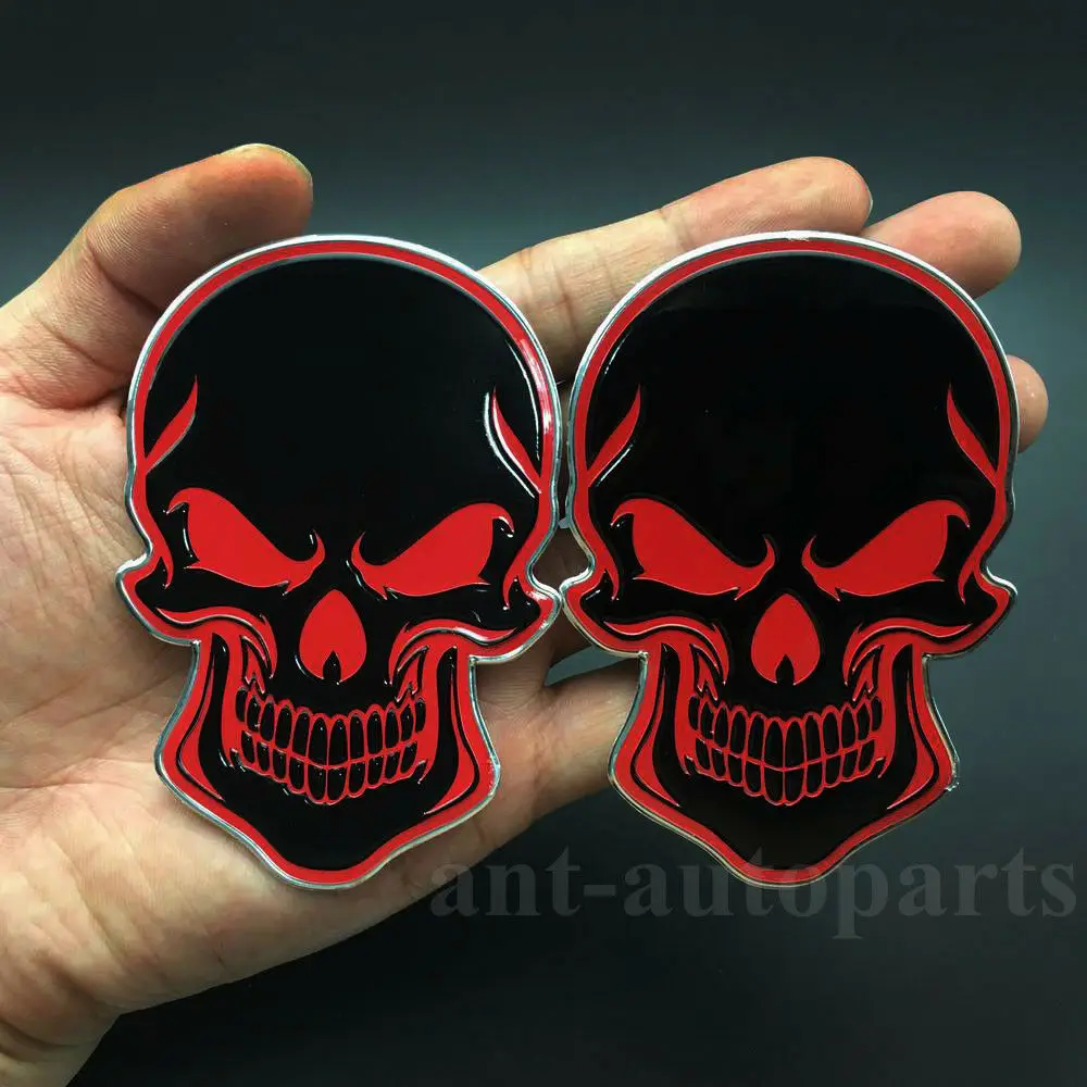 Paper & Party Supplies 2pcs Skull Evil Head Car Auto Trunk Body Decal ...