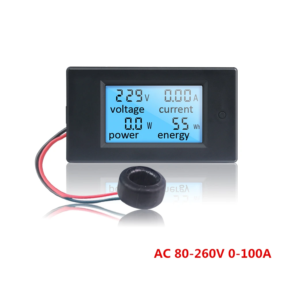 Digital-AC80-260V-100A-Volt-Amp-Meter-with-Transformer-Coil-AC-220V ...