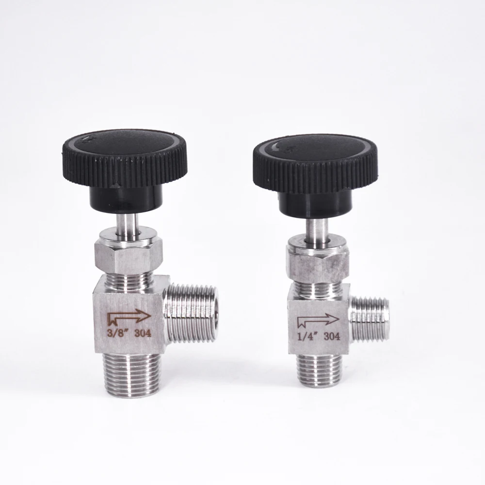 1/8" 1/4" 3/8" 1/2" BSP NPT Male Elbow 90 Degree Angle Needle Valve Crane Elbow 304 Stainless ...