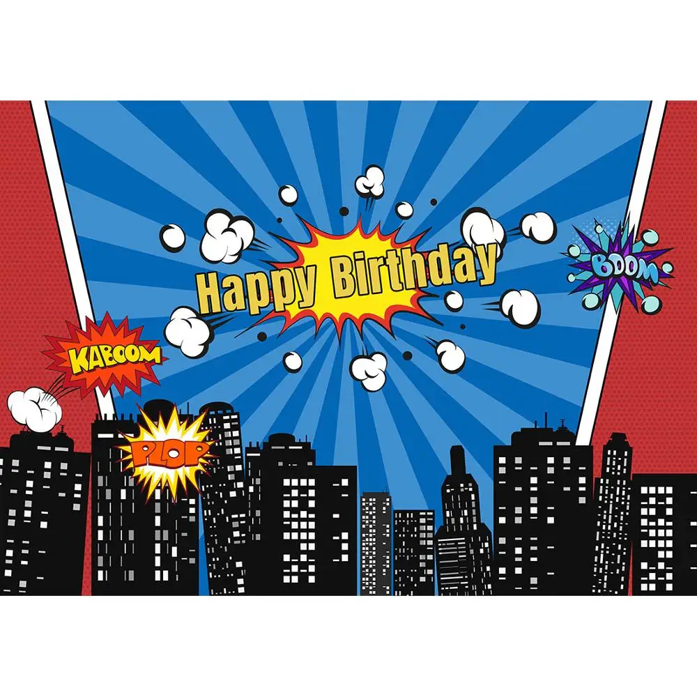 Superhero City Backdrop