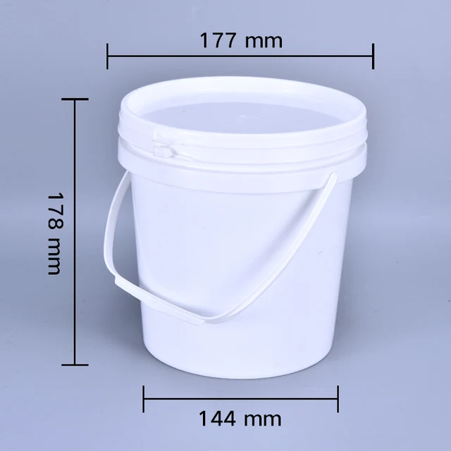 Empty 3L plastic Round Bucket with Handle and Lid Good Sealing Storage ...