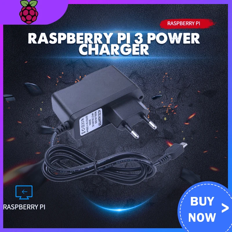 Raspberry Pi 3 Power Charger 5v 2.5a Micro Port Power Adapter Supply Eu ...
