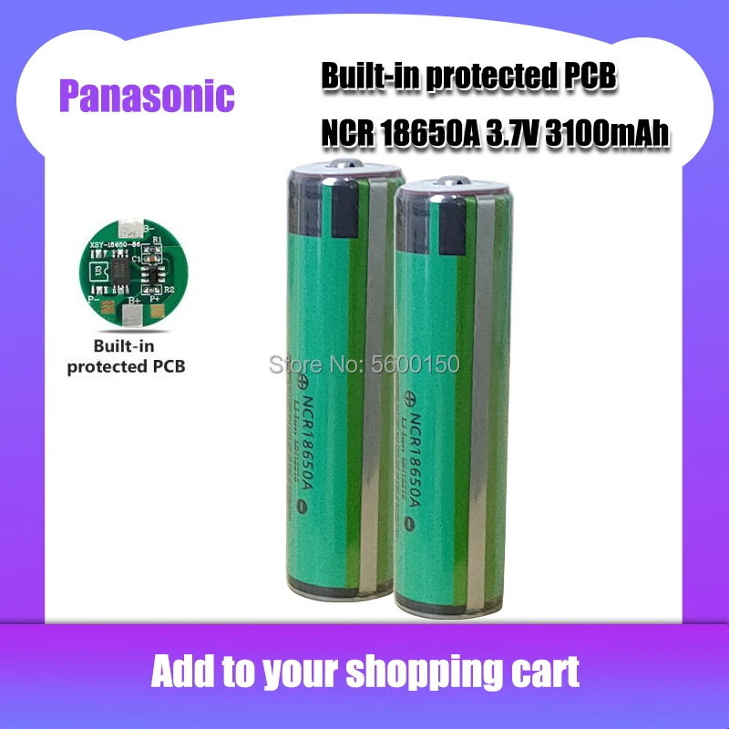 Panasonic 18650 battery Li ion rechargeable battery 3.7V 3100mAh li ion Battery NCR18650A with ...