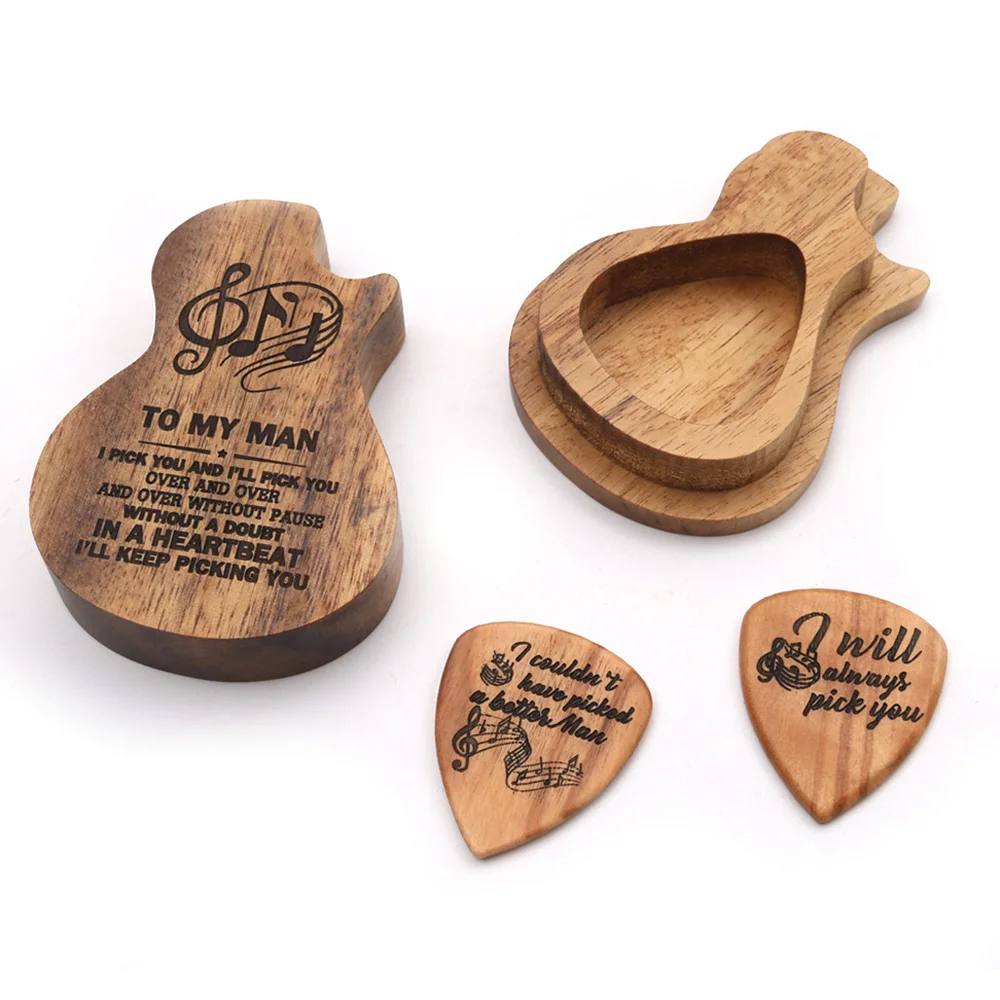 Holder Mediators Guitar | Wooden Guitar Pick Box Holder | Wood Box ...