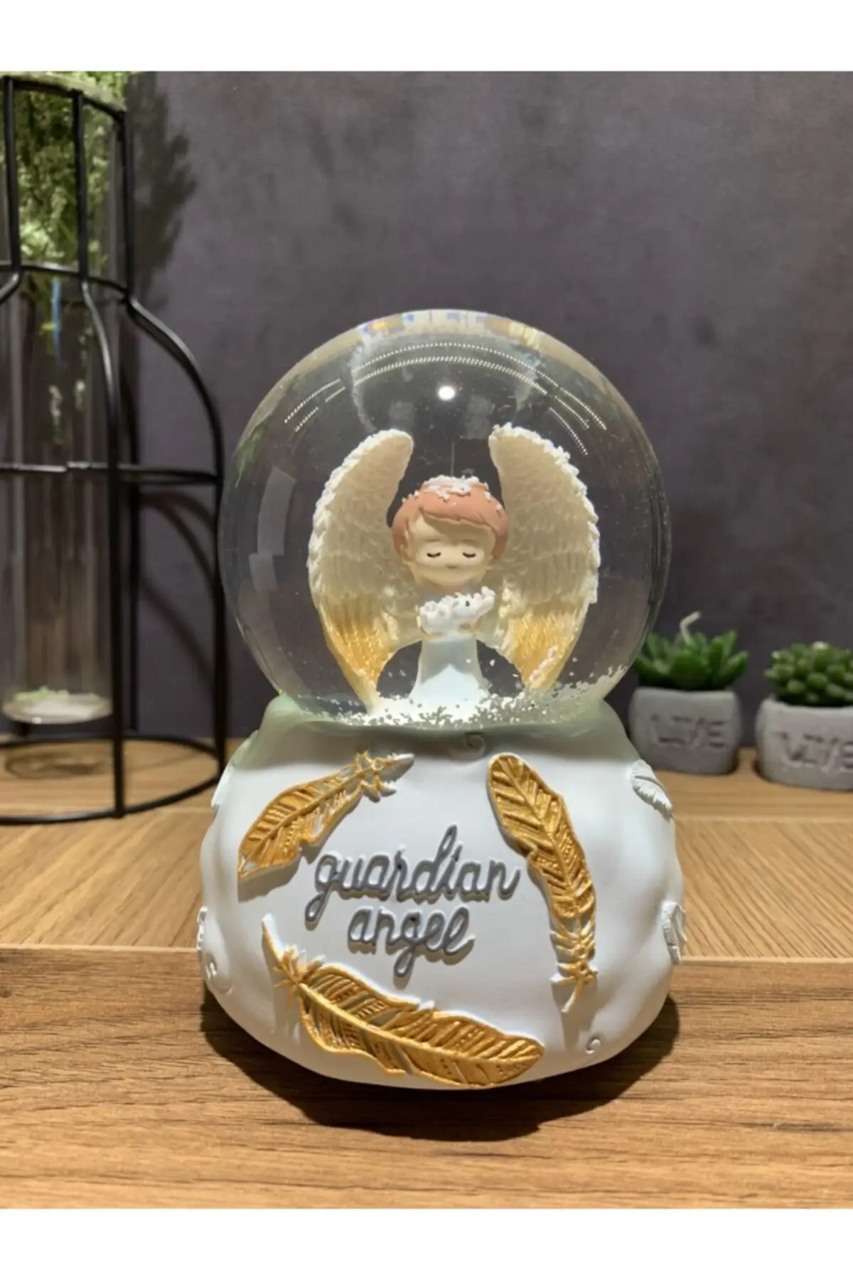 Guardian Angel Light Musical Snow Globe Snow Globe Crystal Balls ...