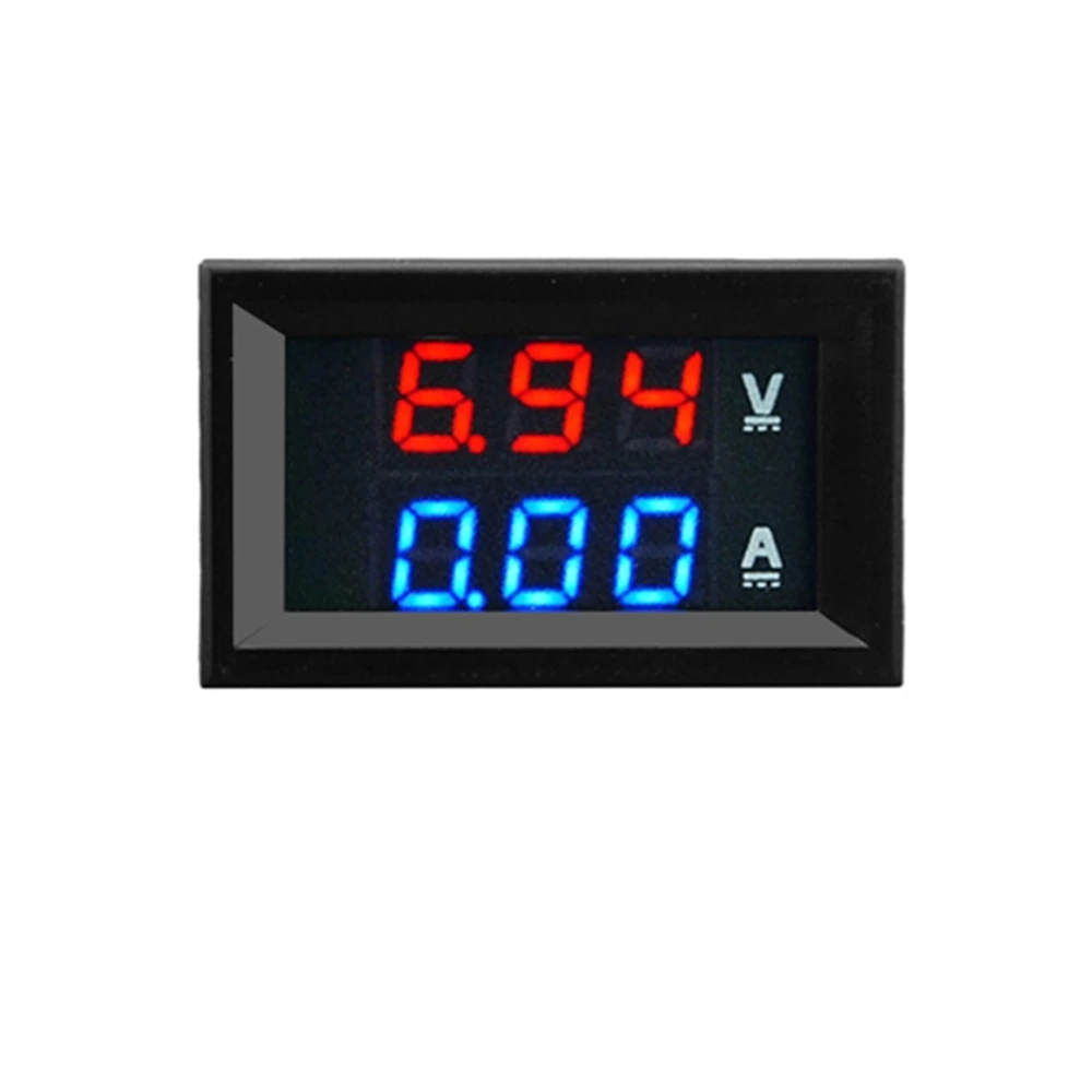 Dc 100V 10A Voltmeter Amperemeter Blauw + Rood Led Amp Dual Digitale ...