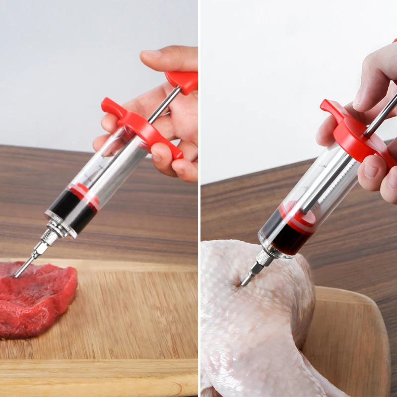 Stainless Steel Needles Spice Syringe Marinade Injector Flavor Syringe ...