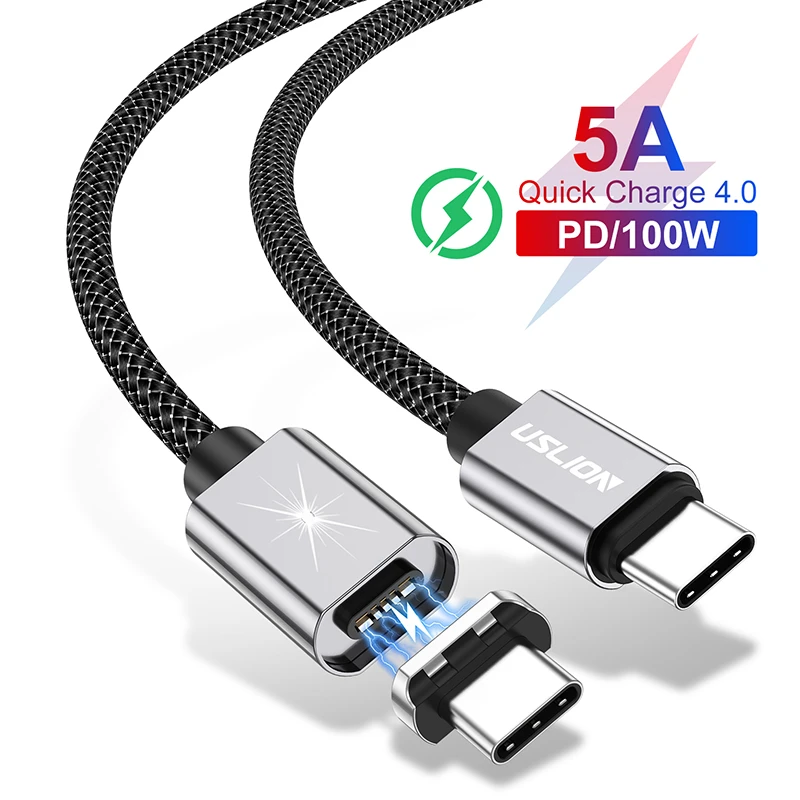 Uslion 5a Magnetic Usb Type C To Usb C Cable For Macbook 100w Pd Super ...