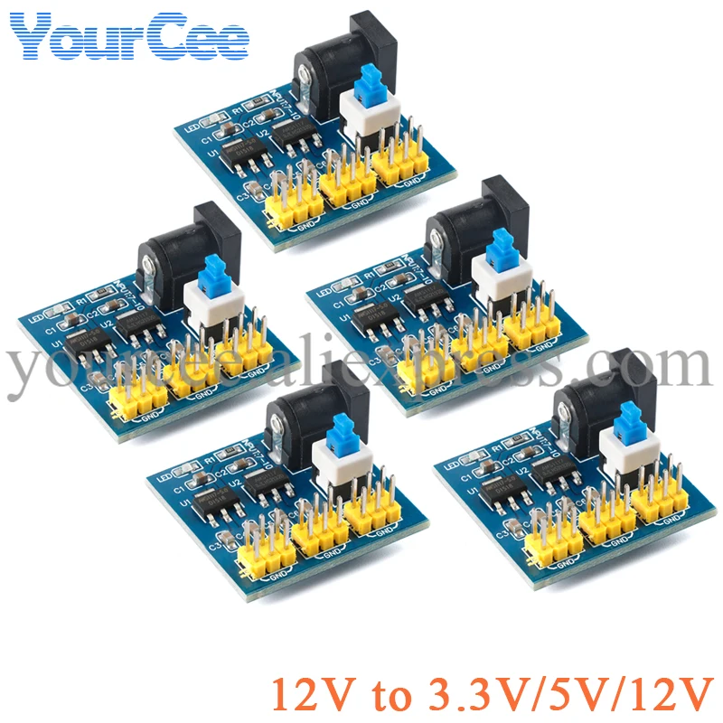 5 Pc Multi Output Voltage Conversion Module Dc-dc 12v To 3.3v 5v 12v ...