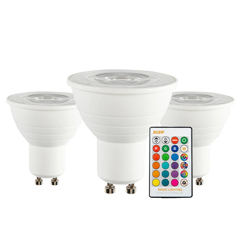 Lámpara LED GU10 para interiores, foco de Color, 10W, RGBW, RGBWW, con controlador de luces ...