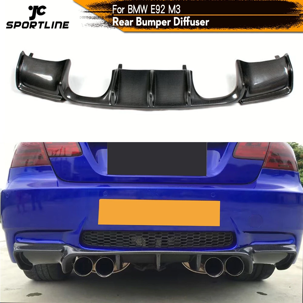 Carbon Fiber / Black FRP Car Rear Bumper Guard Lip Diffuser Spoiler for ...