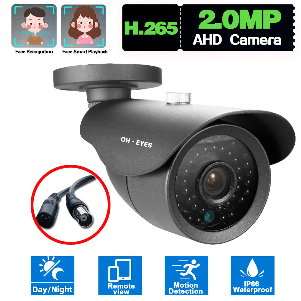 AHD Bullet Camera Waterproof Outdoor 2MP CCTV Security Analog Cameras ...