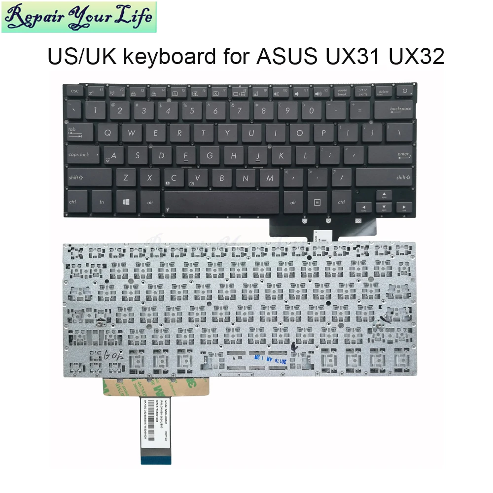 US/UK English backlit keycaps pc keyboard for ASUS Zenbook UX31 UX32 ...