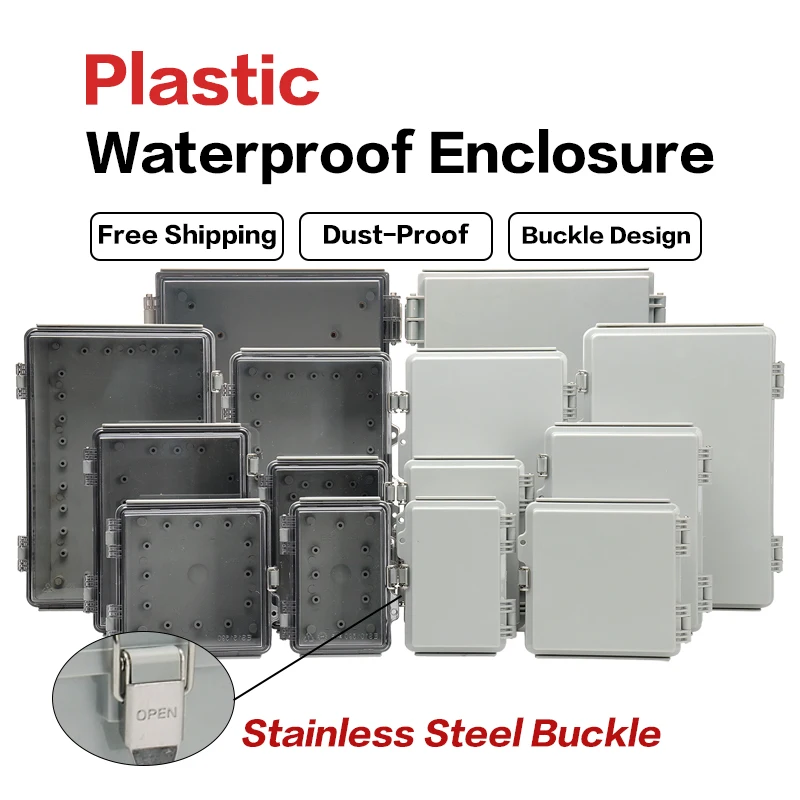 Waterproof Plastic Enclosure With Hasp Electrical Junction Box Outdoor ...