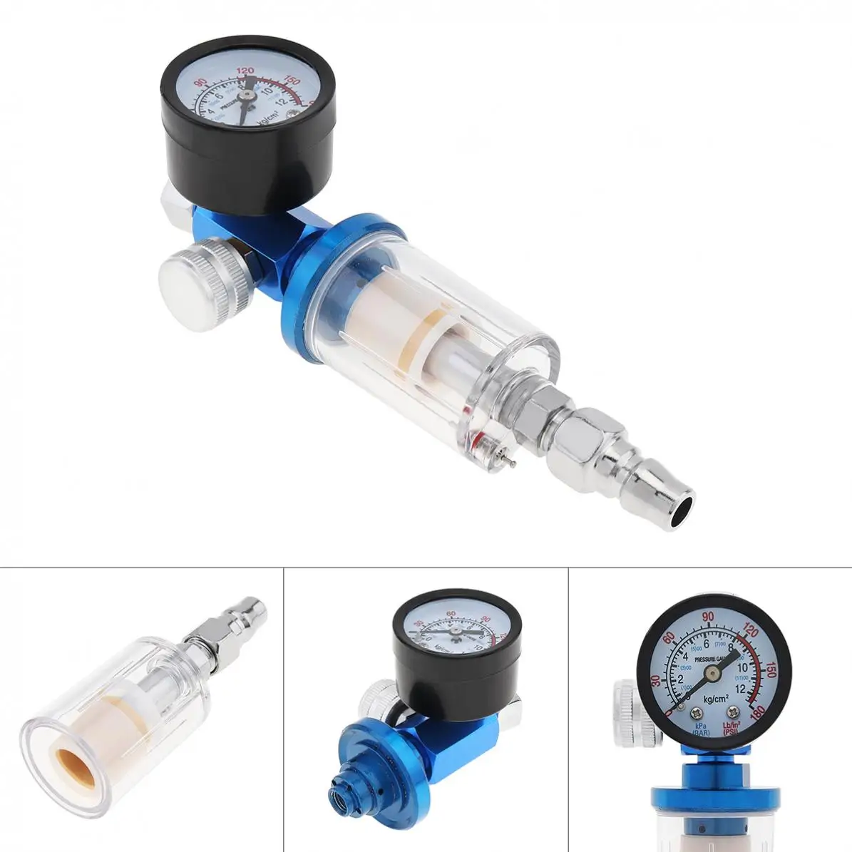 Spray Gun 1/4 Inch Mini Oil Water Separator Pressure Regulator with ...