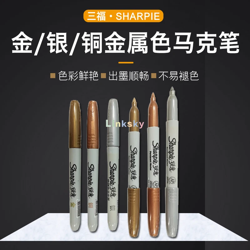 Sharpie 39100 Metallic Permanent Marker, Gold Sliver Copper Maker, Sign ...