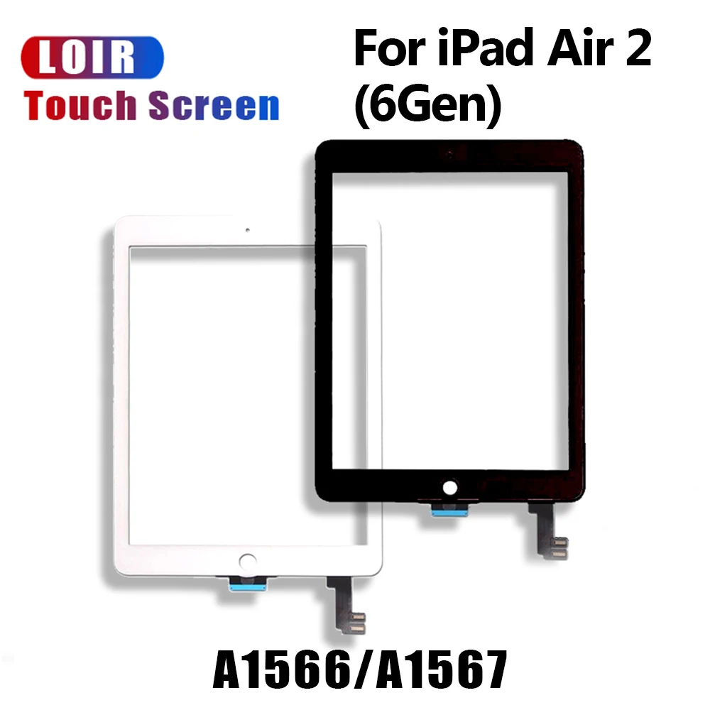 New Touch Screen Glass Panel Digitizer for iPad Air 2 Balck and White ...