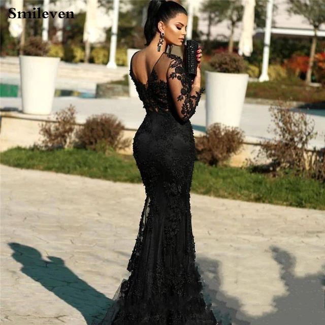 Black Lace Mermaid Dress