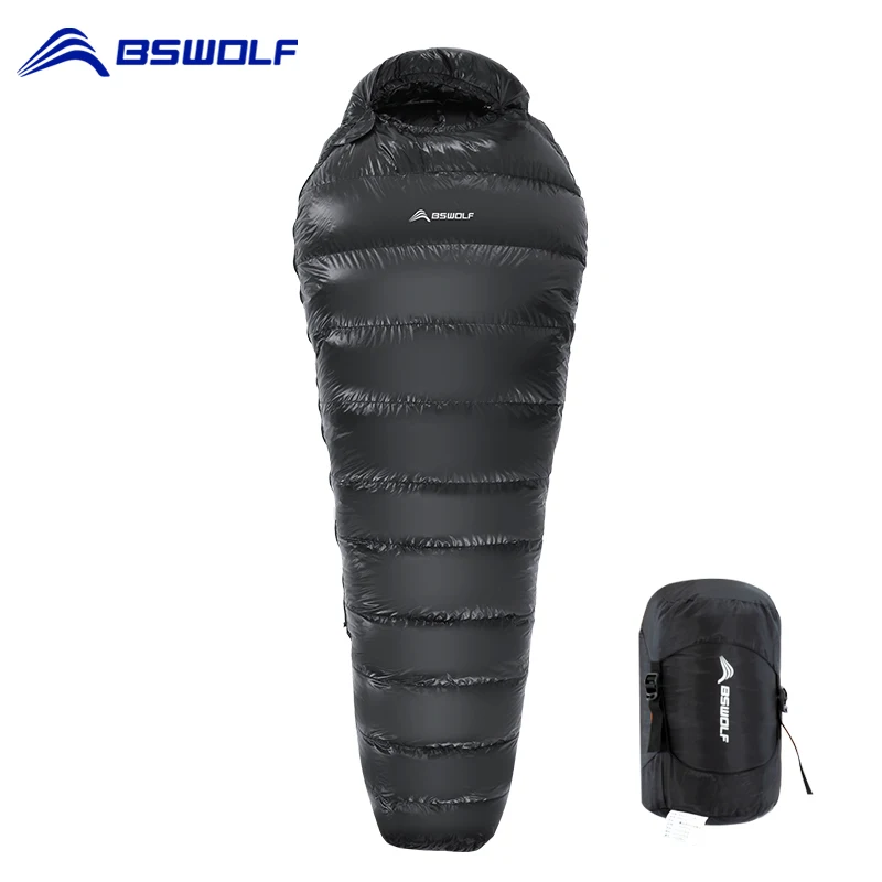 BSWolf Ultralight Outdoor White Goose Down Sleeping Bag Camping Adult Mummy Sleeping Bag Warm ...