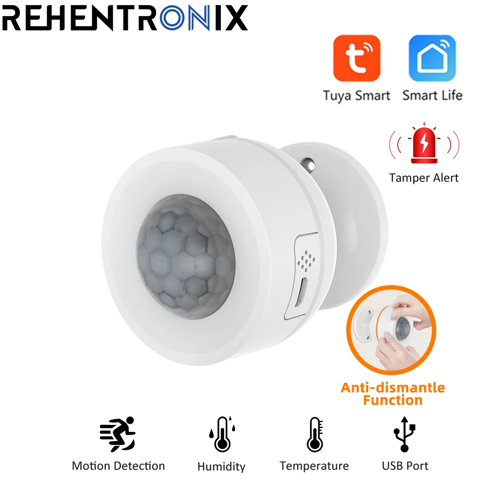 Tuya WiFi PIR Humidity Temperature Detector Smart Life Motion Sensor ...