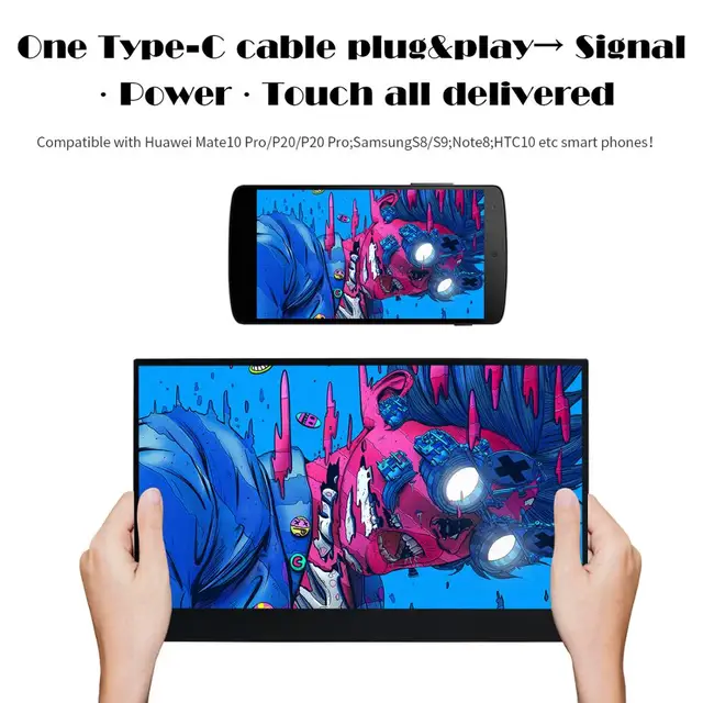 Wimaxit USB C Portable Monitor 15.6" Full HD 1080p/60Hz HDMI Type-C ...